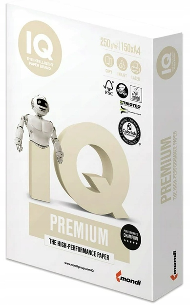 Papier biurowy IQ format A4 250g 150 arkuszy • Cena, Opinie - Allegro