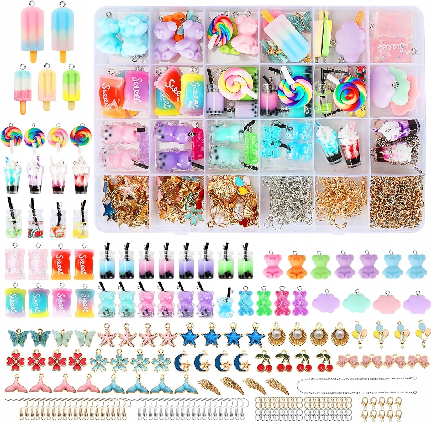 161 részes DIY medál készlet – Charmok, kulcstartók, fülbevalók, (5905954896493) • Ár ...