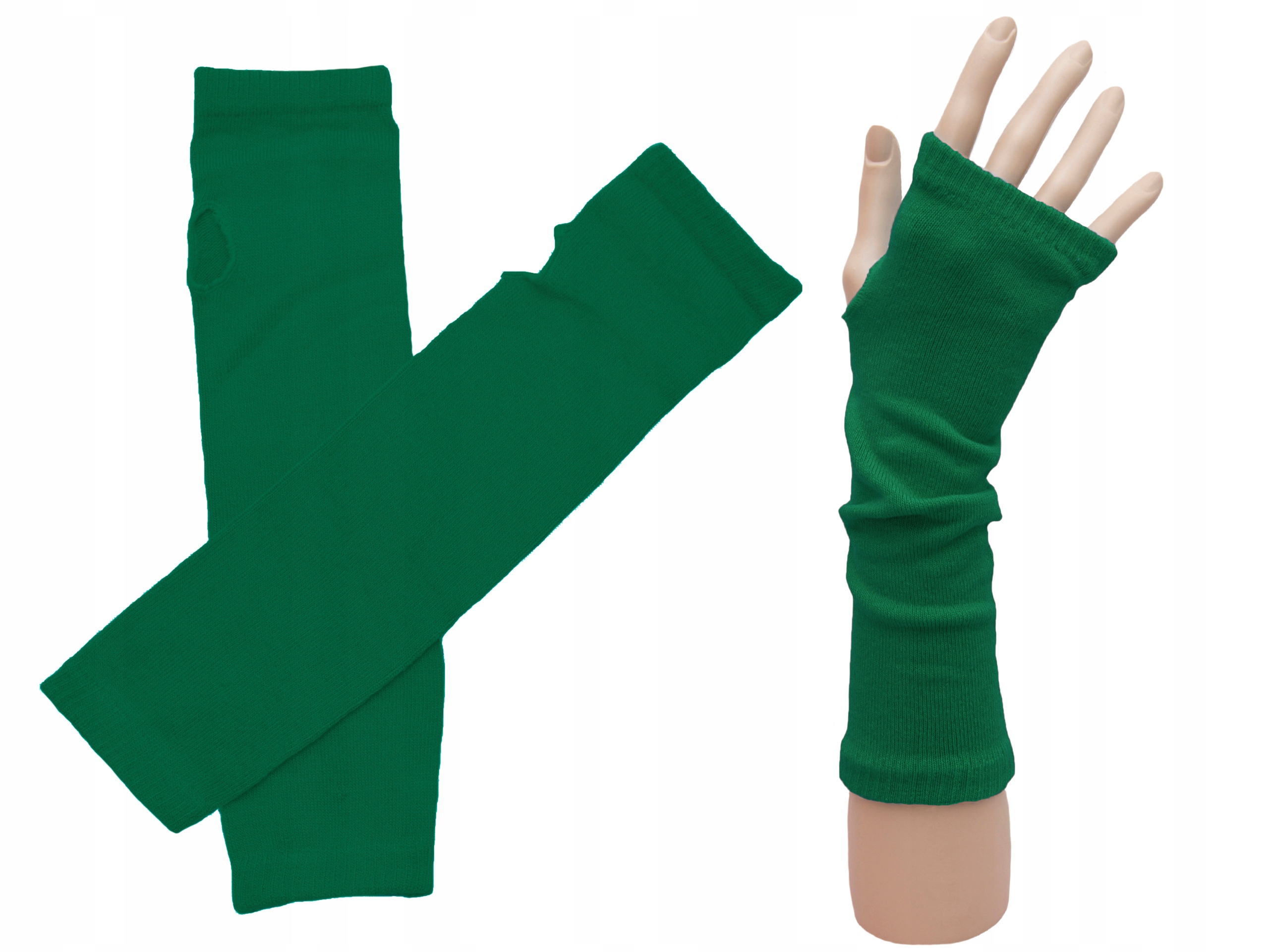 GŁADKIE rękawiczki MITENKI długie BEZ PALCÓW 14207978880 - Allegro.pl