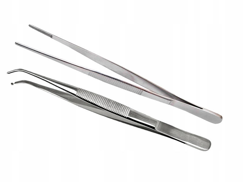 PENSETA PINCETA Pinseta PENCETA prosta + wygieta 25cm + 18cm zestaw ...
