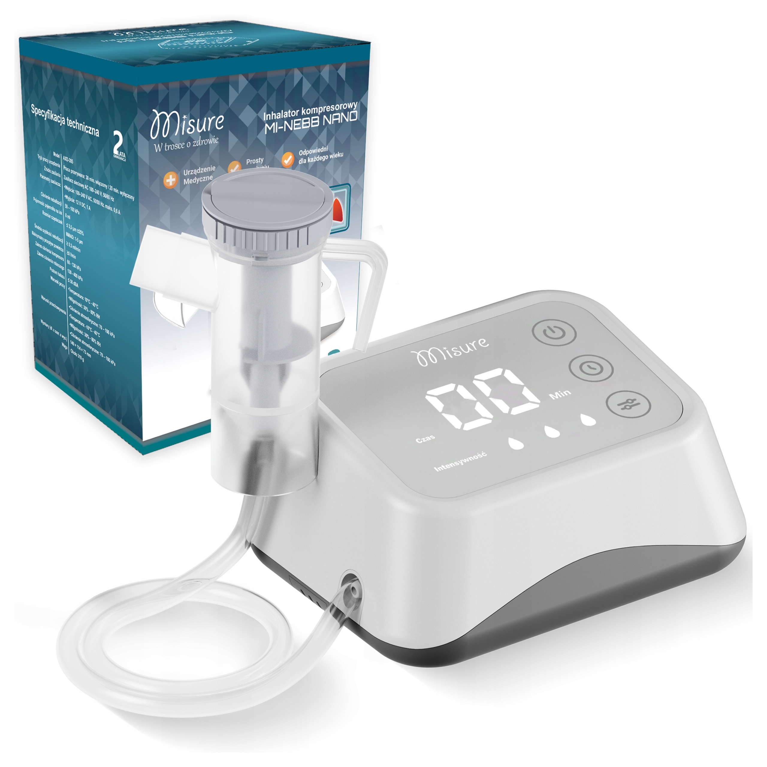 Inhalator Nebulizator Tłokowy Dla Dzieci i Dorosłych Cichy Lekki 2 ...