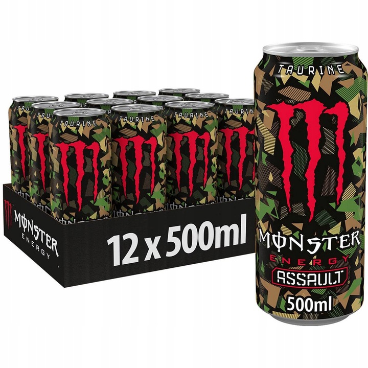 Monster Energy Drink ASSAULT 500ml x 12 15358922635 - Allegro.pl