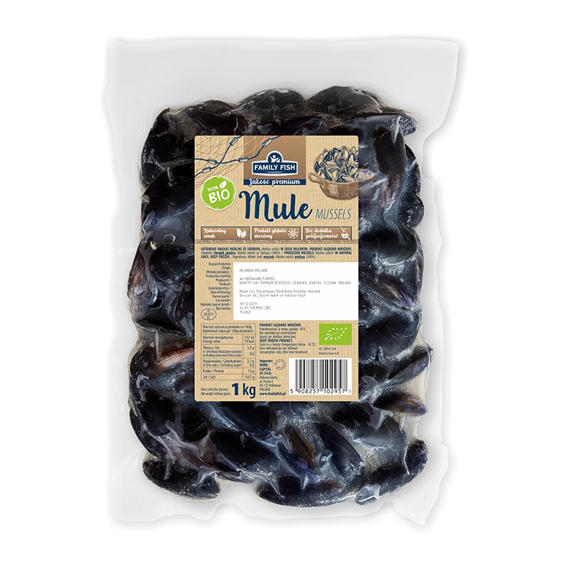 MAŁŻE MULE BIO OMUŁKI JADALNE W SOSIE WŁASNYM GOTOWANE 1KG MROŻONE ...