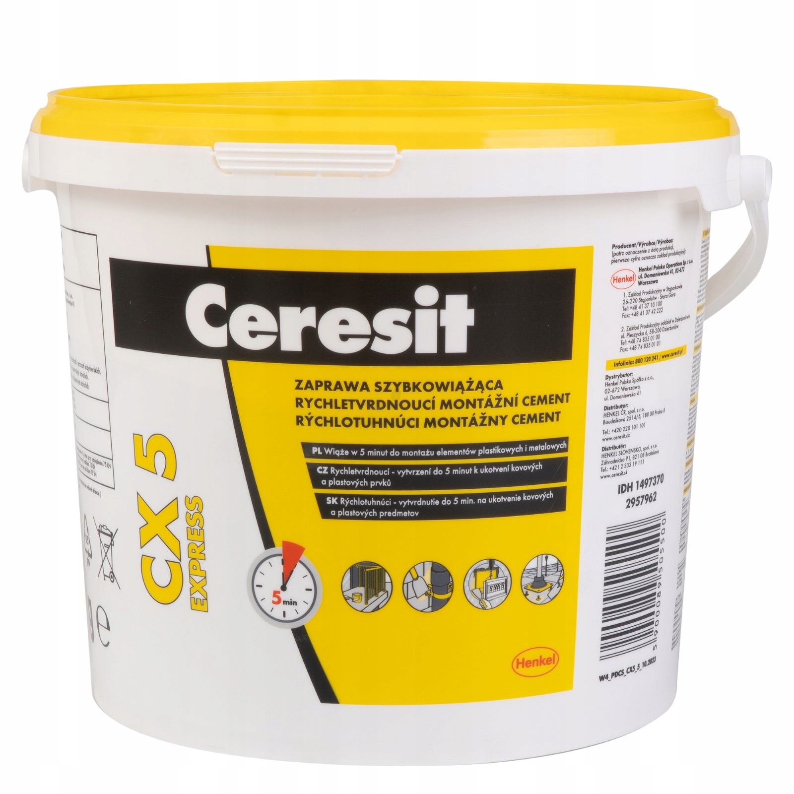 CERESIT CX5 szybkowiążąca zaprawa cementowa 5KG (5900089505500) • Cena ...