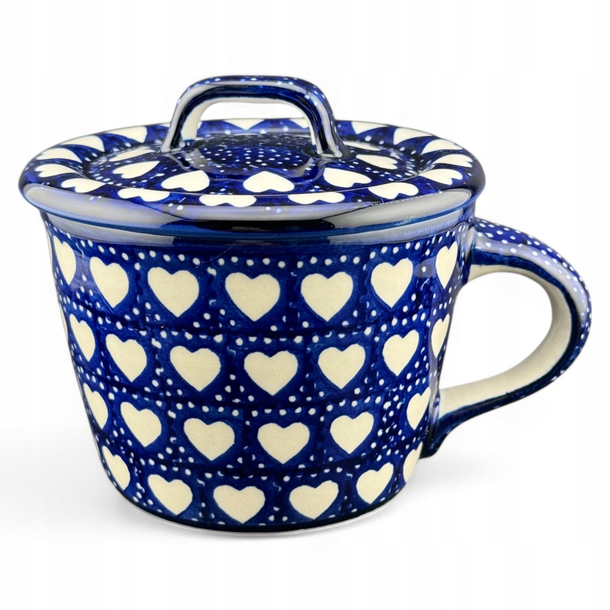Smalcówka, kubek miska na owsiankę Serca serduszka SEM Ceramika Bolesławiec • Opinie - Allegro