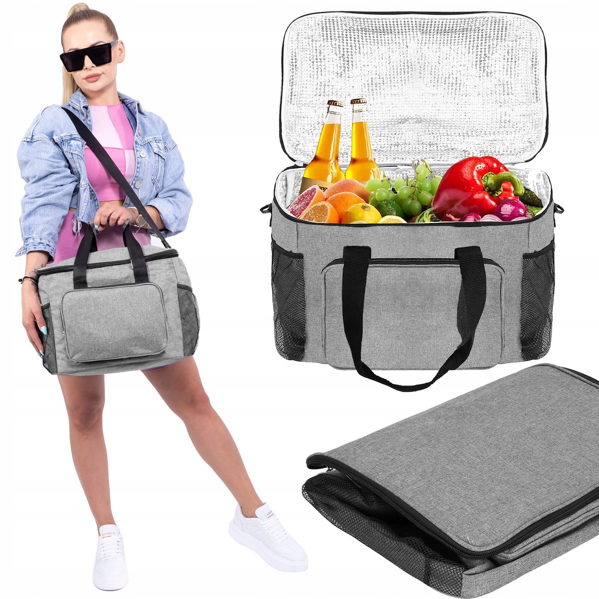 TORBA TERMICZNA ŚNIADANIOWA IZOLACYJNA NA JEDZENIE PIKNIK PLAŻĘ LUNCH ...