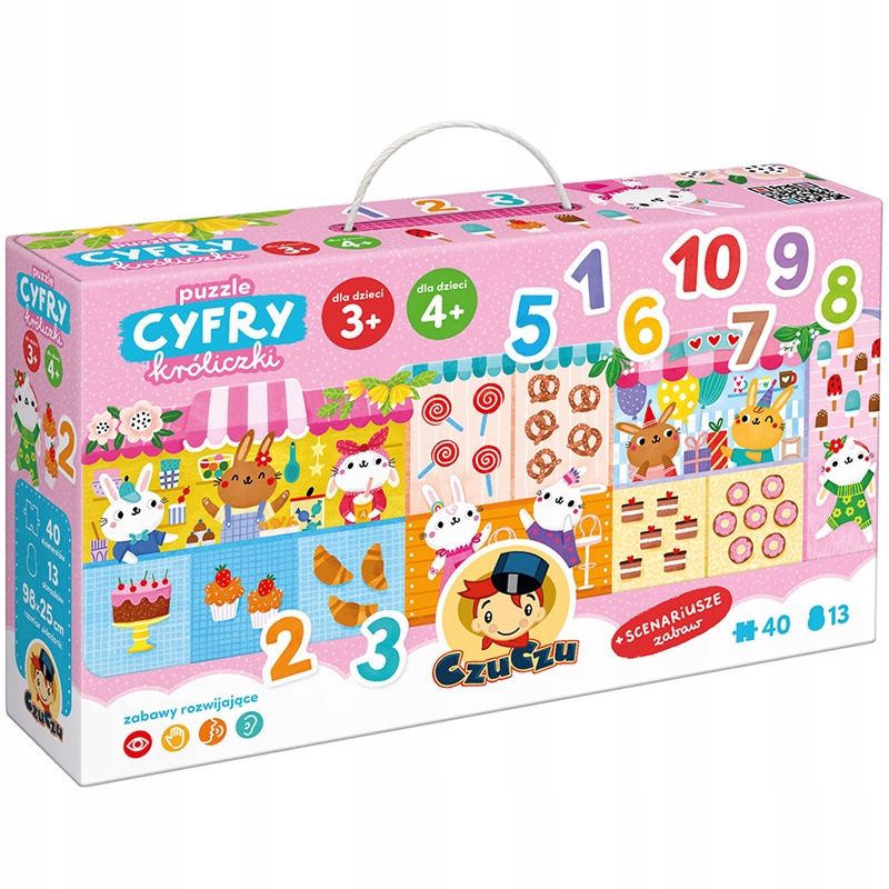 CzuCzu Puzzle 40 el. Cyfry Króliczki 93372 3+ 4+ (5902983493372) • Cena, Opinie • Tradycyjne ...