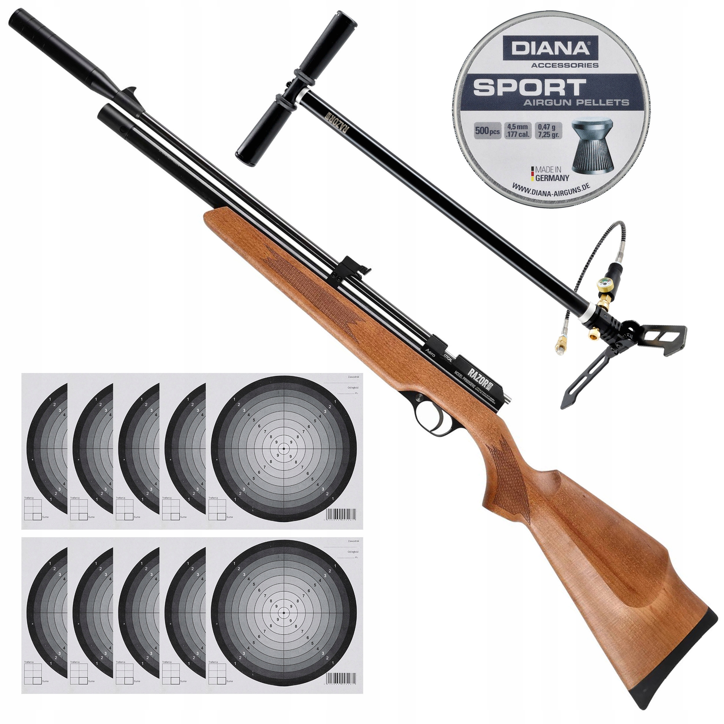 Wiatrówka Karabin PCP RazorGun Aero 4,5 mm z drewnianą osadą ...