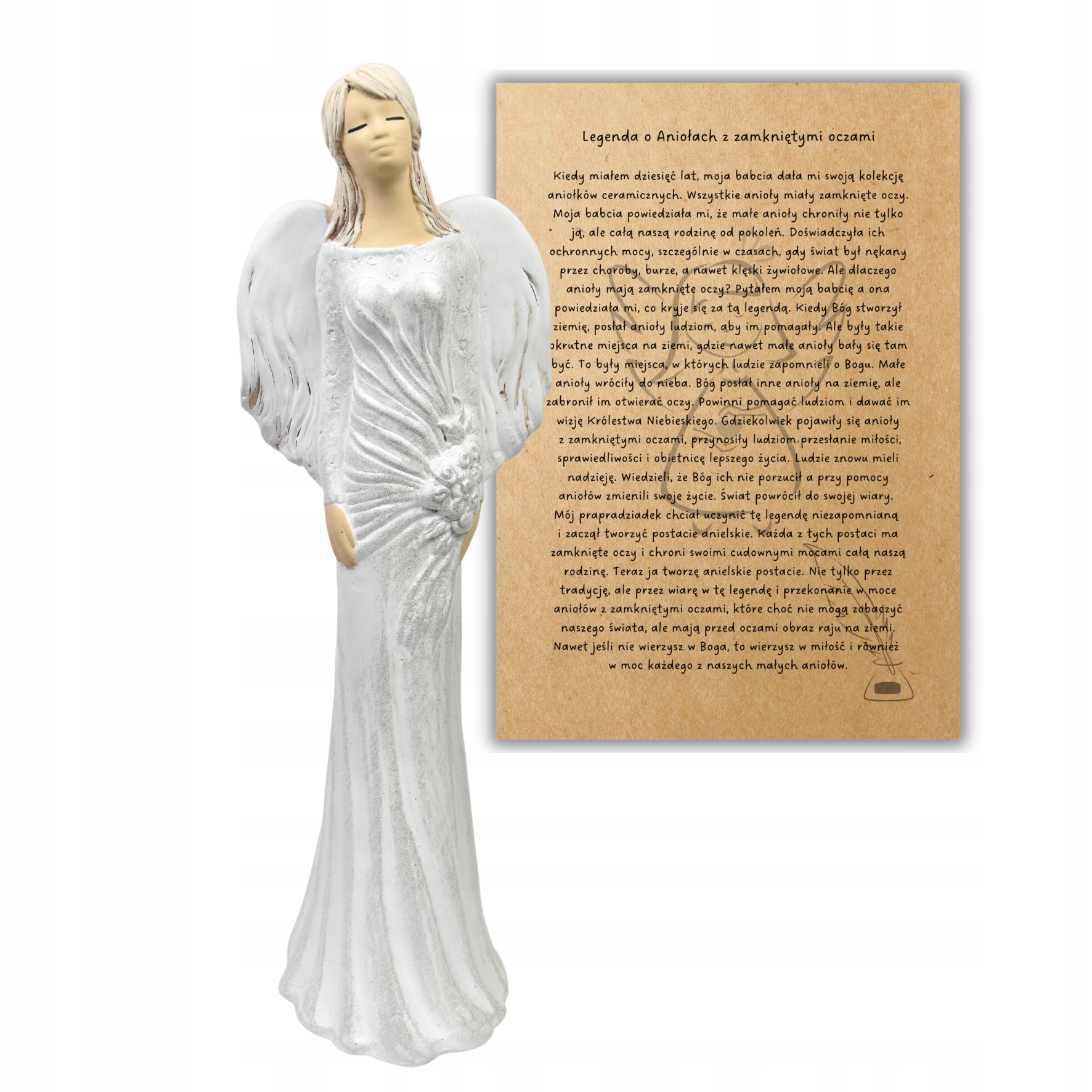 Anioł Figurka Duża Ozdoba Prezent Urodziny Chrzest Komunia • Cena ...