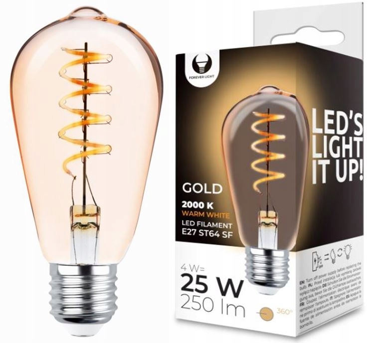 Żarówka OZDOBNA LED E27 Filament EDISON 4W 2000K (5900495900555) • Cena ...