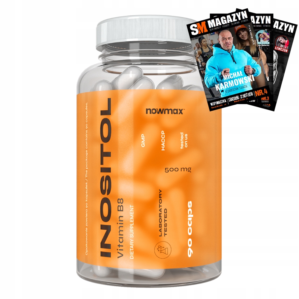 nowmax INOZYTOL 90 kaps 500 mg WITAMINA B8 UMYSŁ NASTRÓJ SAMOPOCZUCIE ...