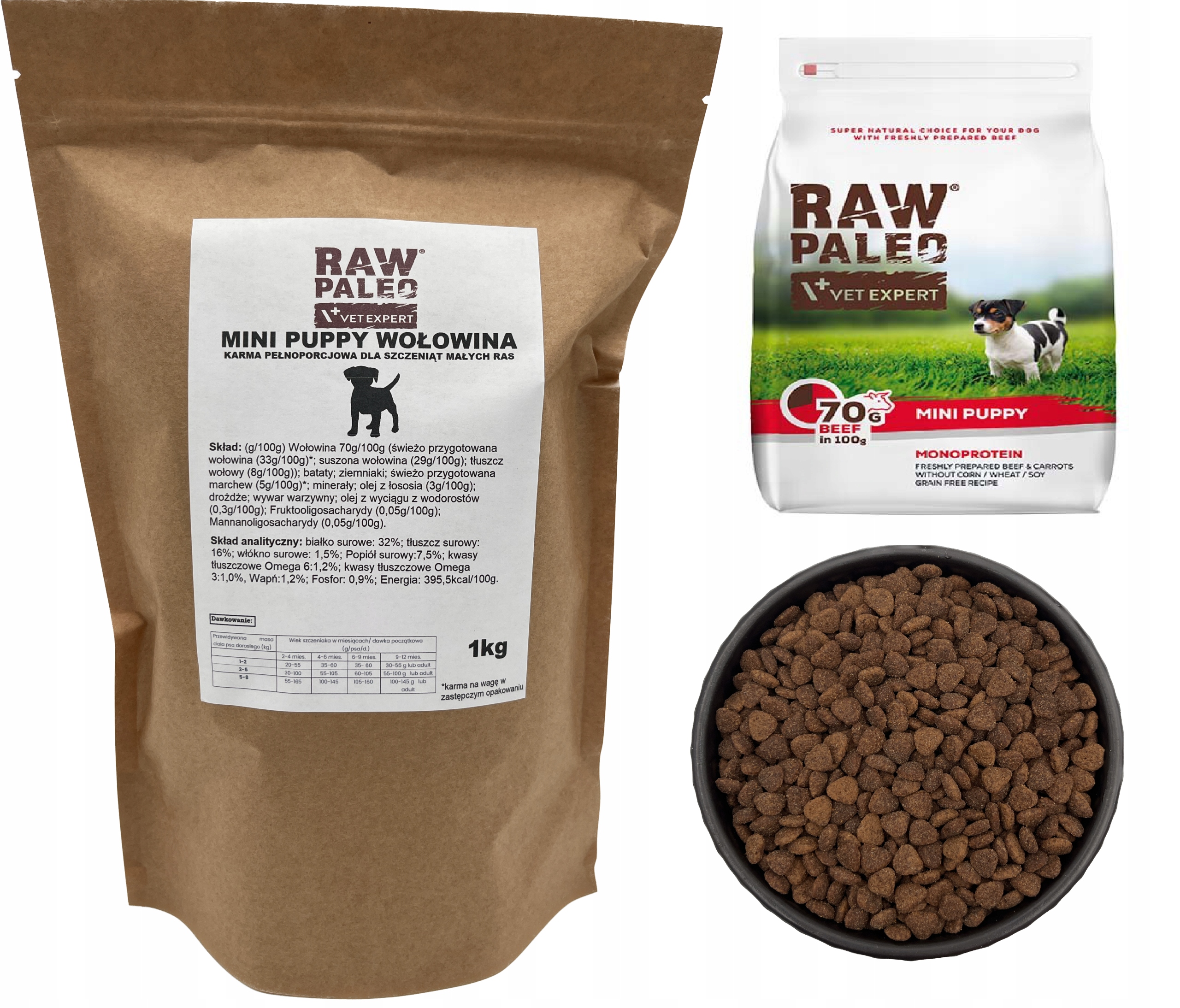 VET EXPERT Raw Paleo MINI PUPPY BEEF 1kg NA WAGĘ (5906639988380) • Cena ...