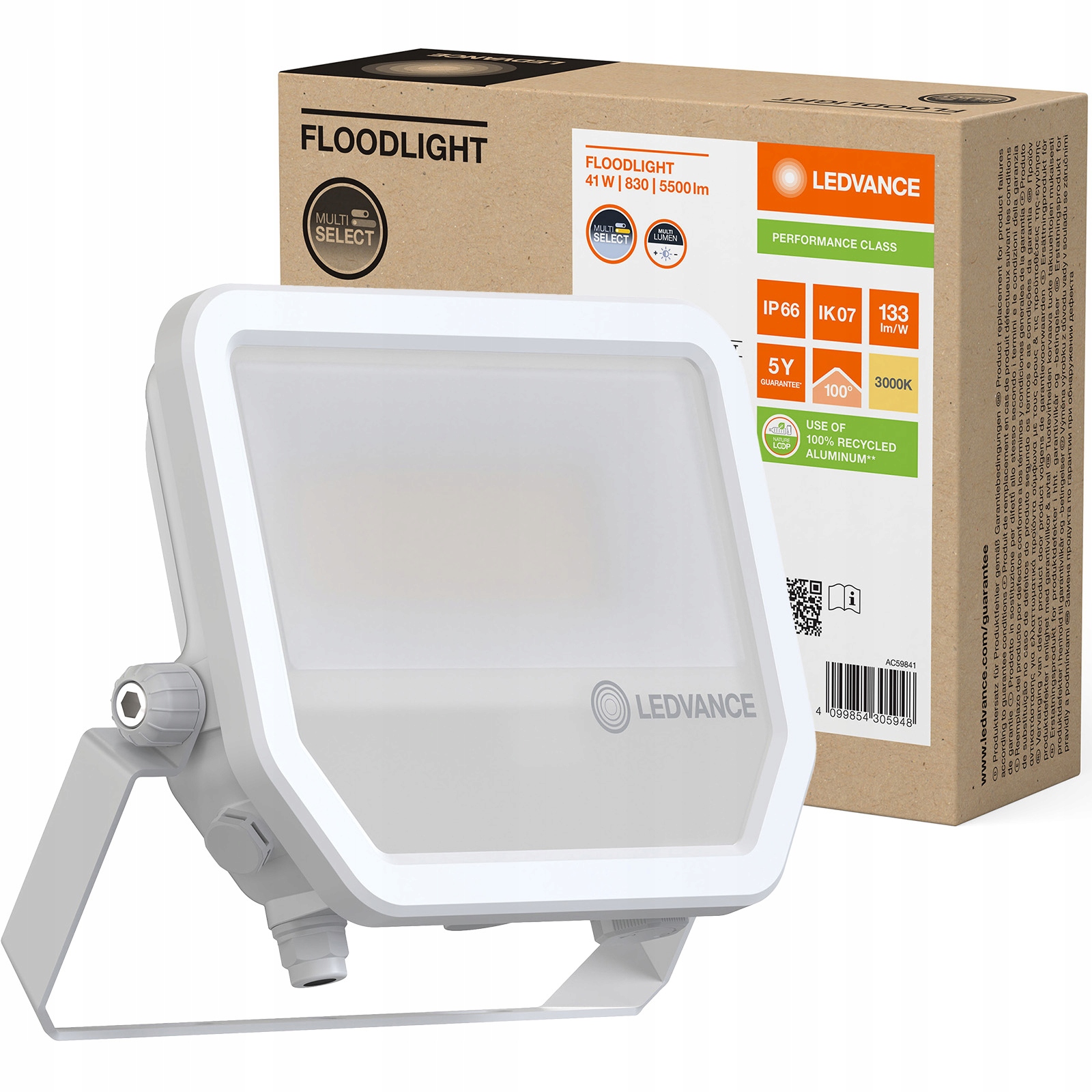 LED reflektor Halogen 41W 5500lm 3000K IP66 White LEDVANCE Floodlight - Allegro