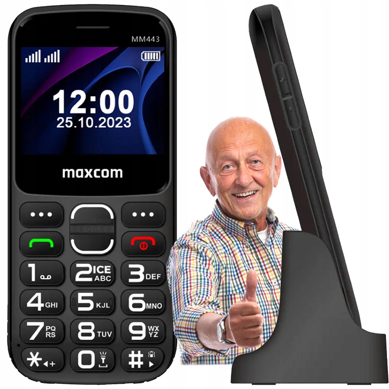 Telefon komórkowy MAXCOM Comfort MM445 4G Przycisk SOS Stacja ładująca ...