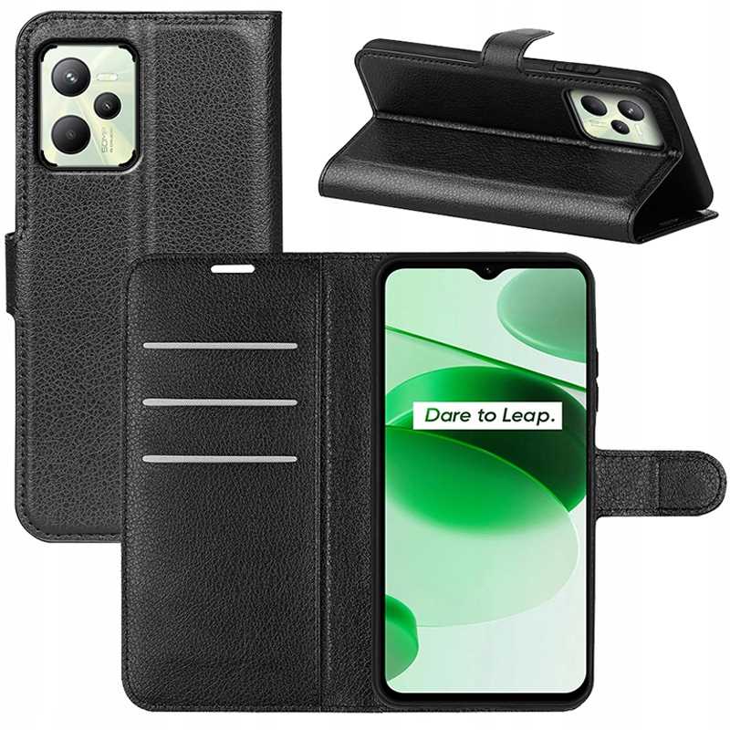 Etui z klapką Litchi do Realme C35 czarny - Sklep, Opinie, Cena w Allegro