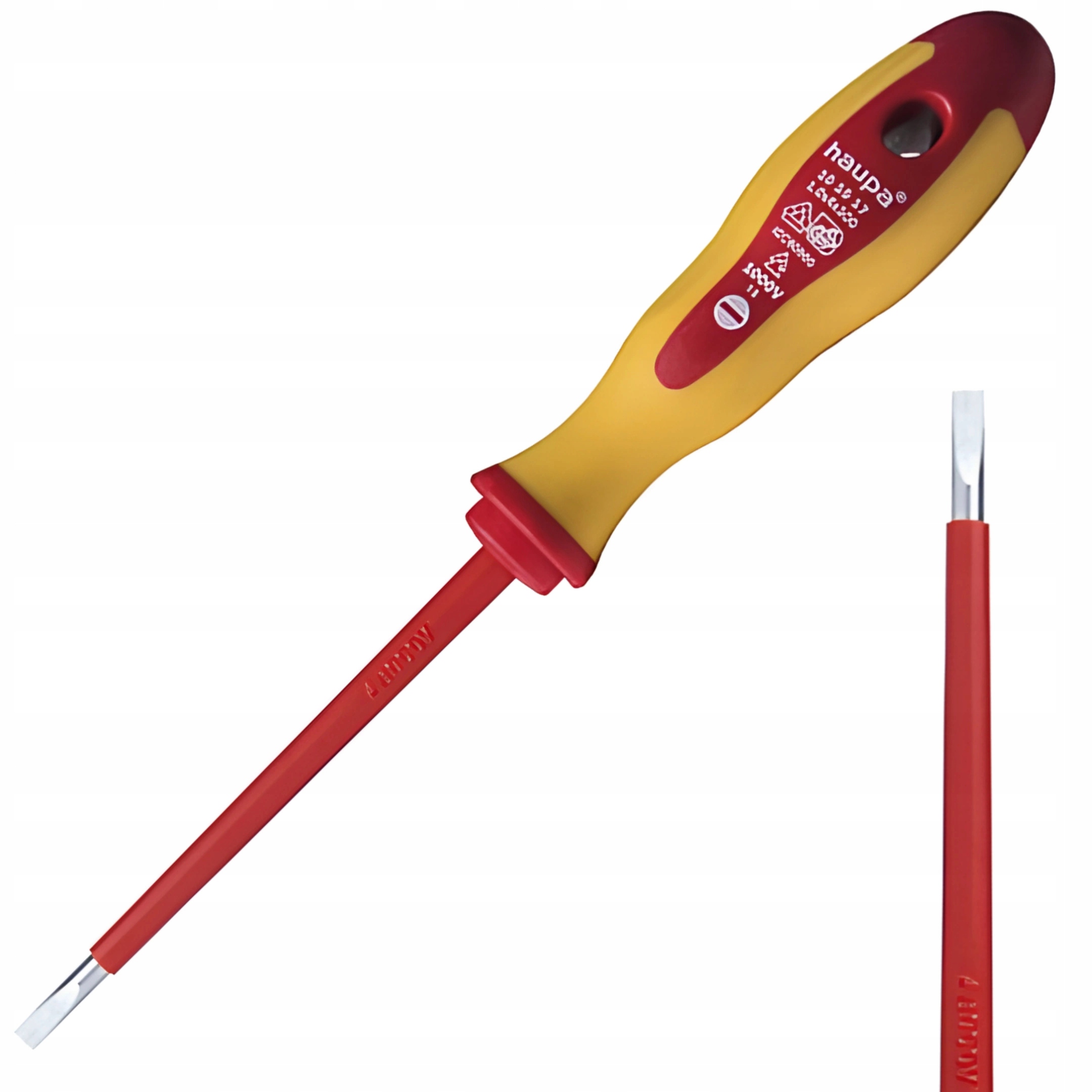 Śrubokręt Wkrętak Płaski Izolowany 2K VDE 1000V 1.0 x 4 x 100 mm HAUPA ...