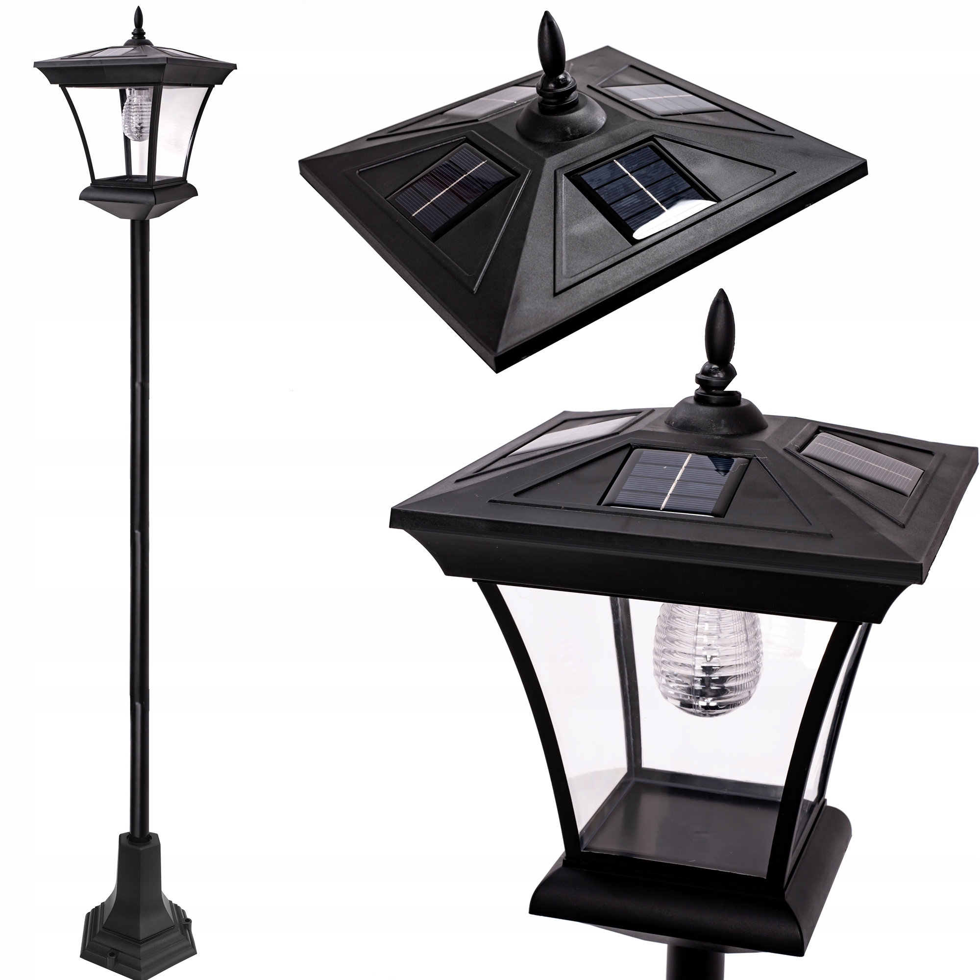LAMPA OGRODOWA SOLARNA LED STOJĄCA WYSOKA SŁUPEK (OGR-05506) • Cena, Opinie • Wbijane, solarne ...