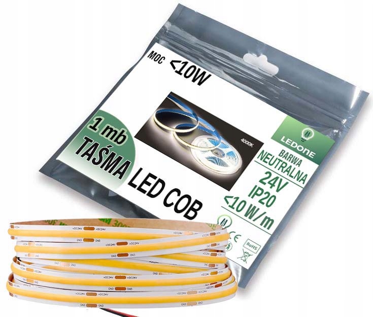 Taśma LED COB 24V Neon Neutralny 1 metr linia LED (5904261902590 ...