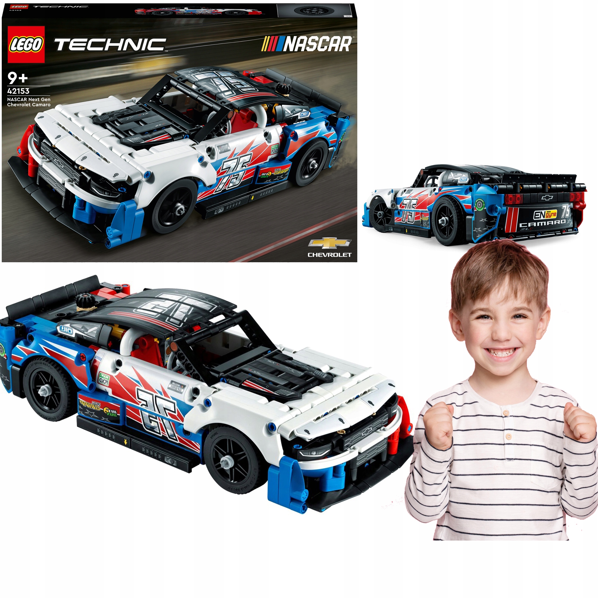 LEGO NASCAR TECHNIC CHEVROLET CAMARO ZL1 RUCHOME TŁOKI I OTWIERANA ...
