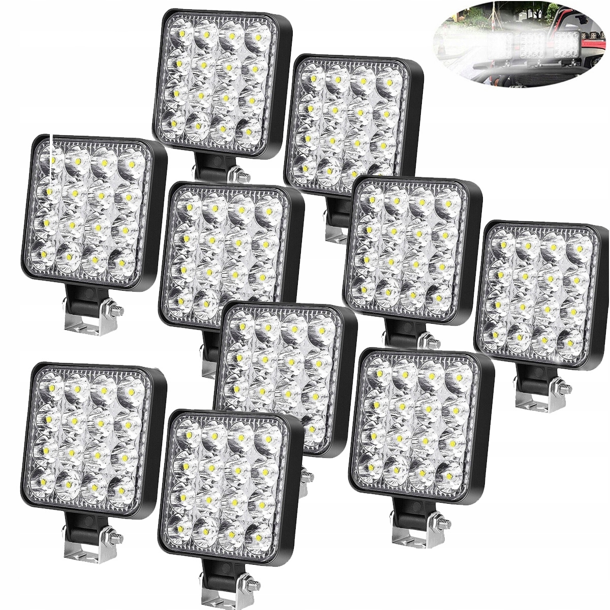 10 Ks LED PRACOVNÍ SVĚTLO 48W AUTO SVĚTLOMET REFLEKTOR 12V 24V ...