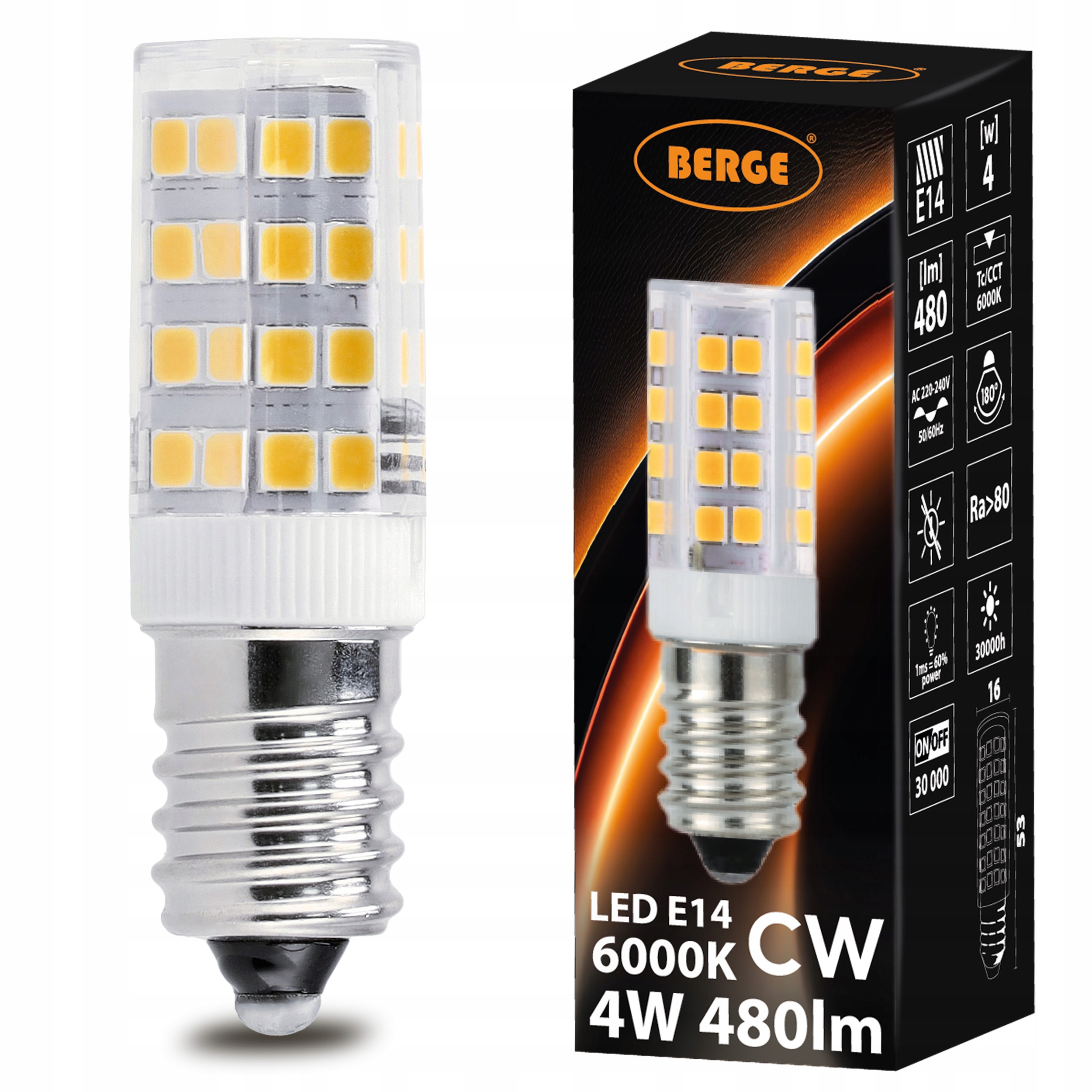 Żarówka LED E14 5W 470lm Barwa Zimna 6000k Mini Corn Do Lamp Lodówki ...