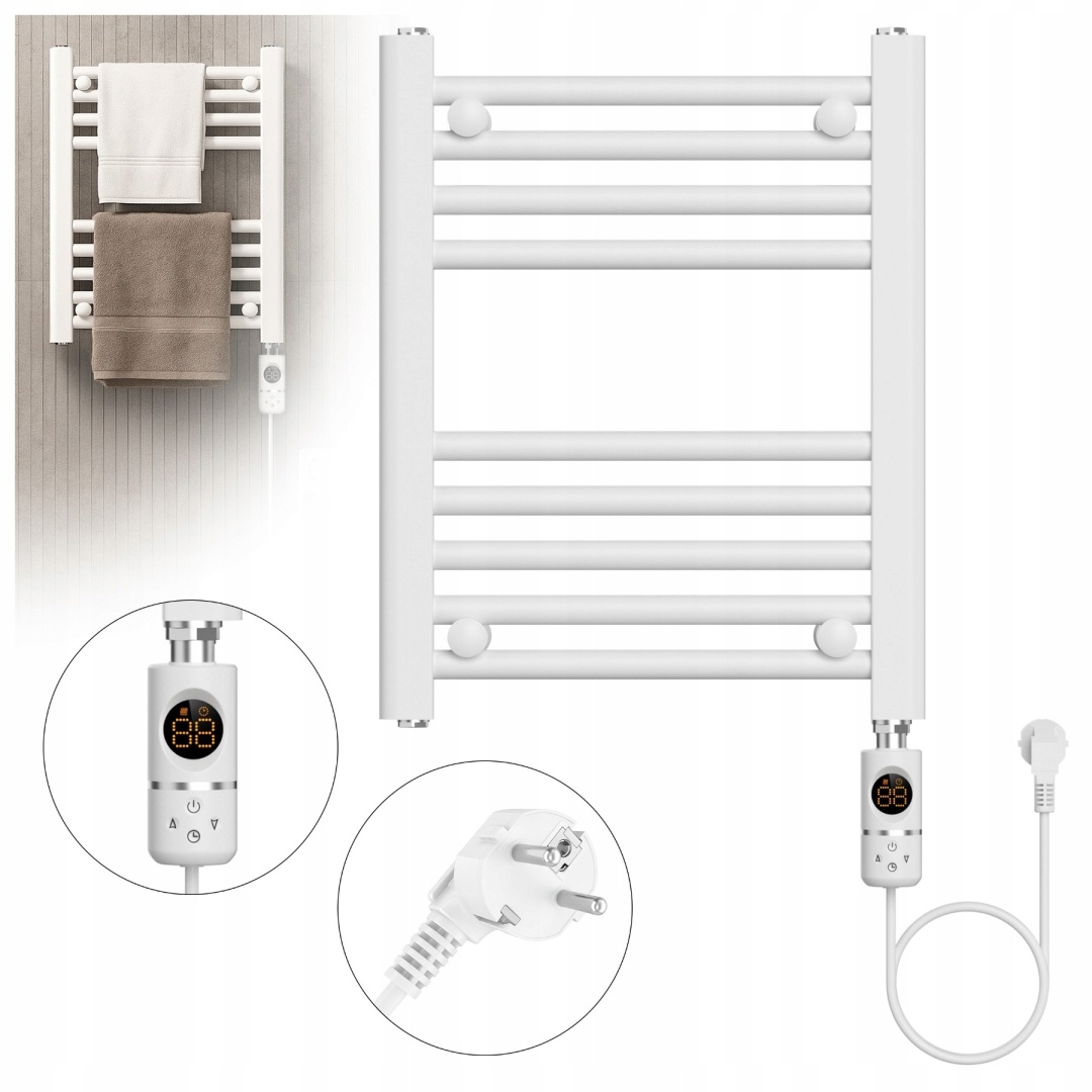 Grzejnik łazienkowy elektryczny Hydrosan 300 W 400 x 500 mm biały ...