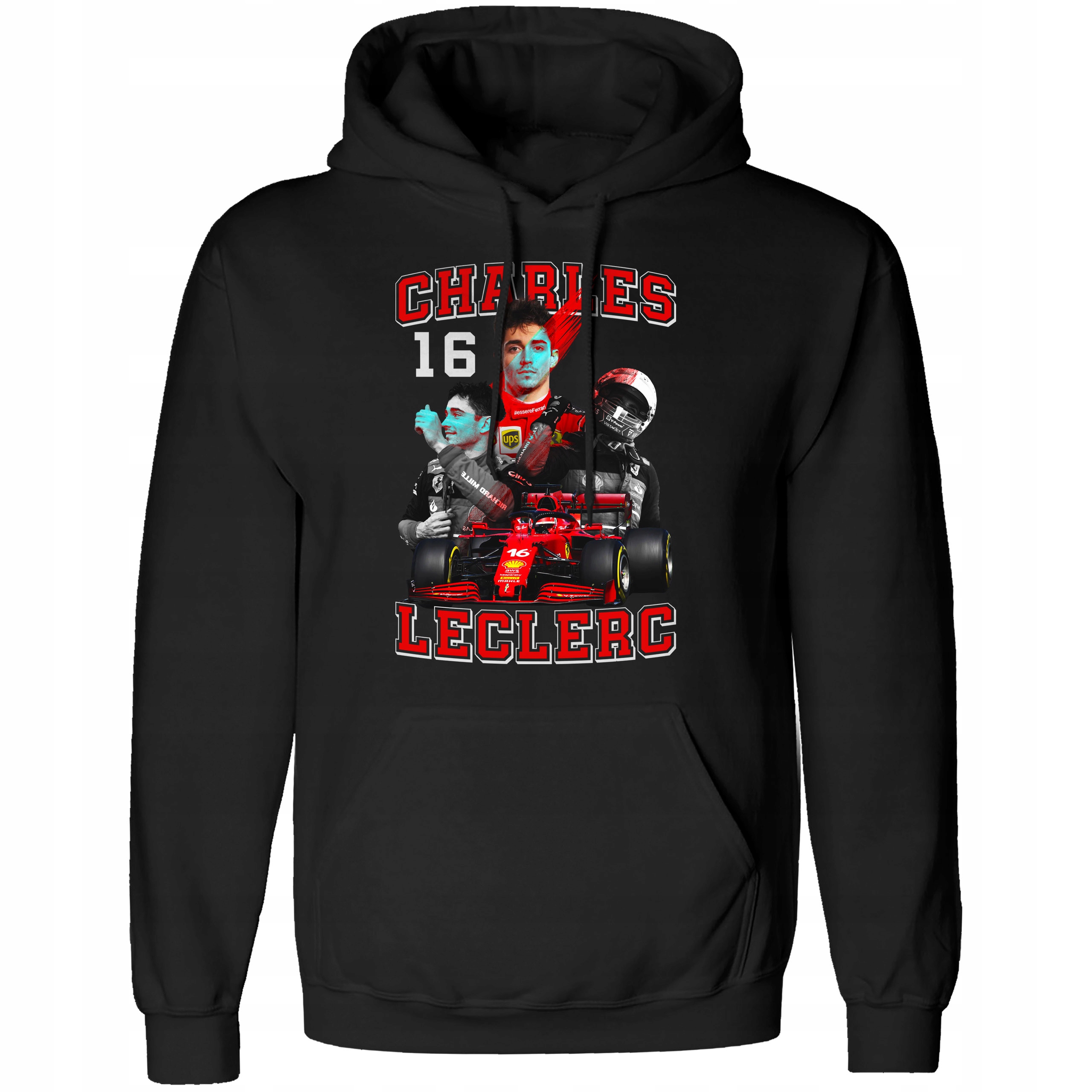 CHARLES LECLERC BLUZA MĘSKA Z KAPTUREM FORMULA 1 FERRARI F1 TEAM ROZ L ...