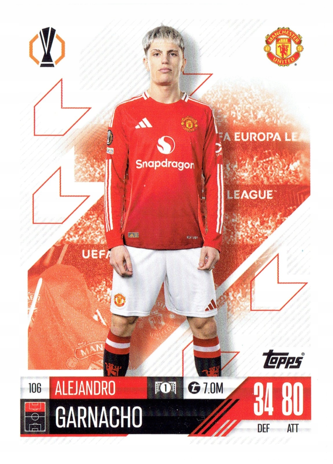 TOPPS MATCH ATTAX 2024-2025 ALAPKÁRTYA 106 ALEJANDRO GARNACHO ...
