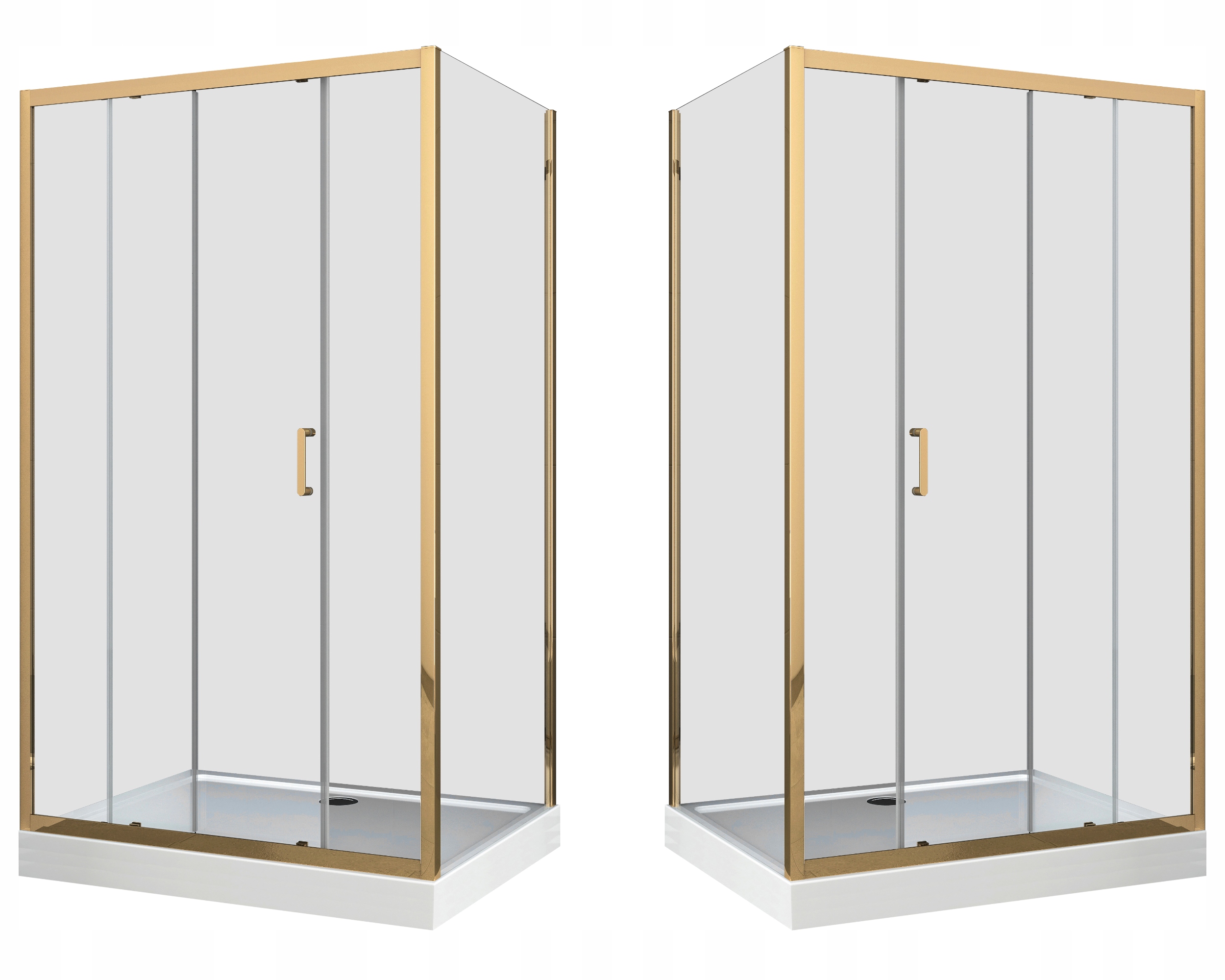 KABINA PRYSZNICOWA PROSTOKĄTNA ZŁOTA 120x80x199 Z POLSKIM BRODZIKIEM (NOV-DOR-G-XL) • Cena ...