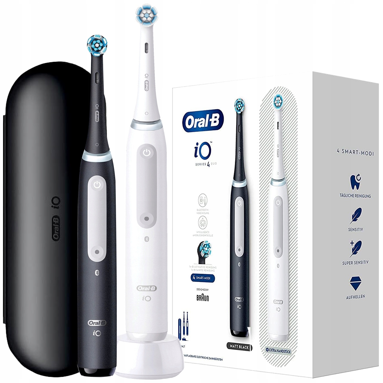 SZCZOTECZKA ELEKTRYCZNA ORAL-B IO SERIES 4 DUO MATT BLACK/QUITE WHITE (4210201415046) • Cena ...
