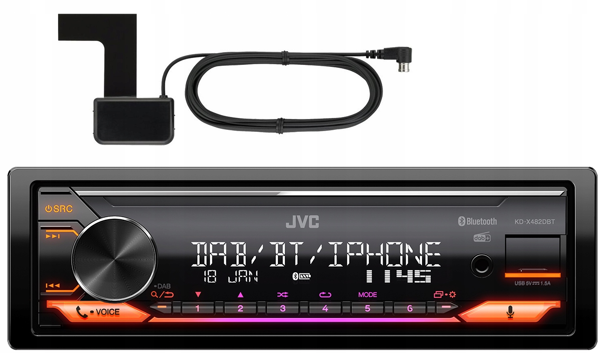 JVC KD-X482DBT Radio samochodowe Bluetooth VarioColor MP3 USB + antena DAB - Sklep, Opinie, Cena ...