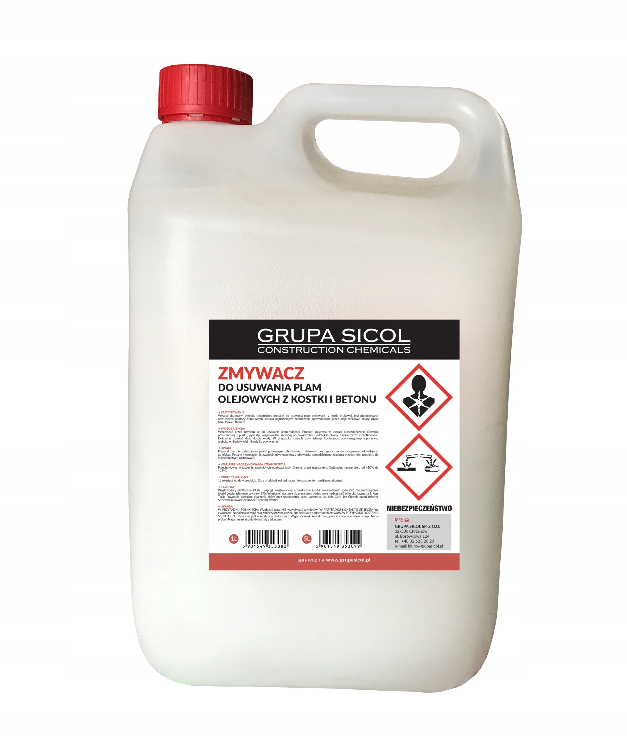 Zmywacz plam olejowych Grupa Sicol 5 l • Cena, Opinie - Allegro