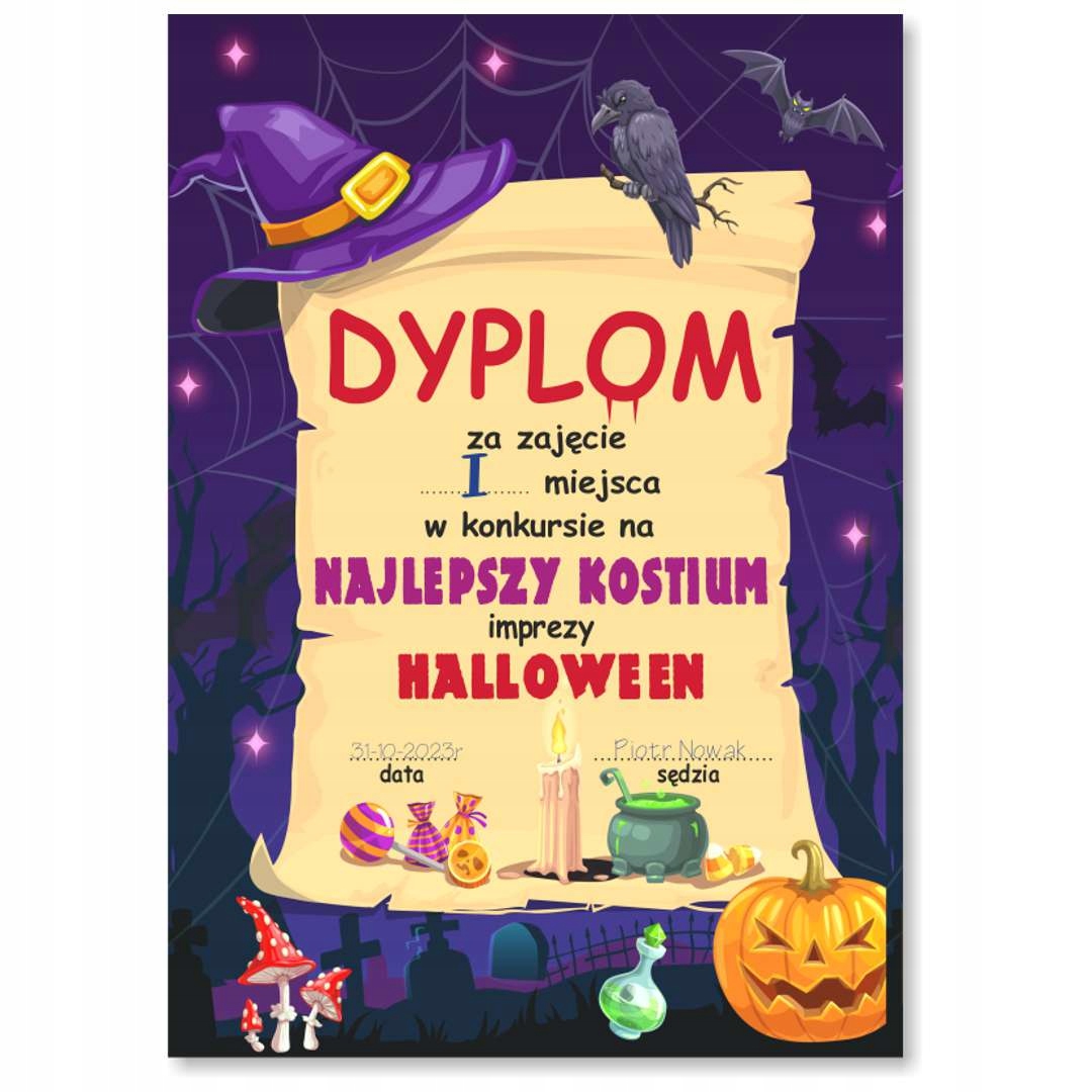 DYPLOM KONKURS najlepszy STRÓJ KOSTIUM nagroda HALLOWEEN (5907471772045 ... DYPLOM KONKURS najlepszy STRÓJ KOSTIUM nagroda HALLOWEEN (5907471772045 ...