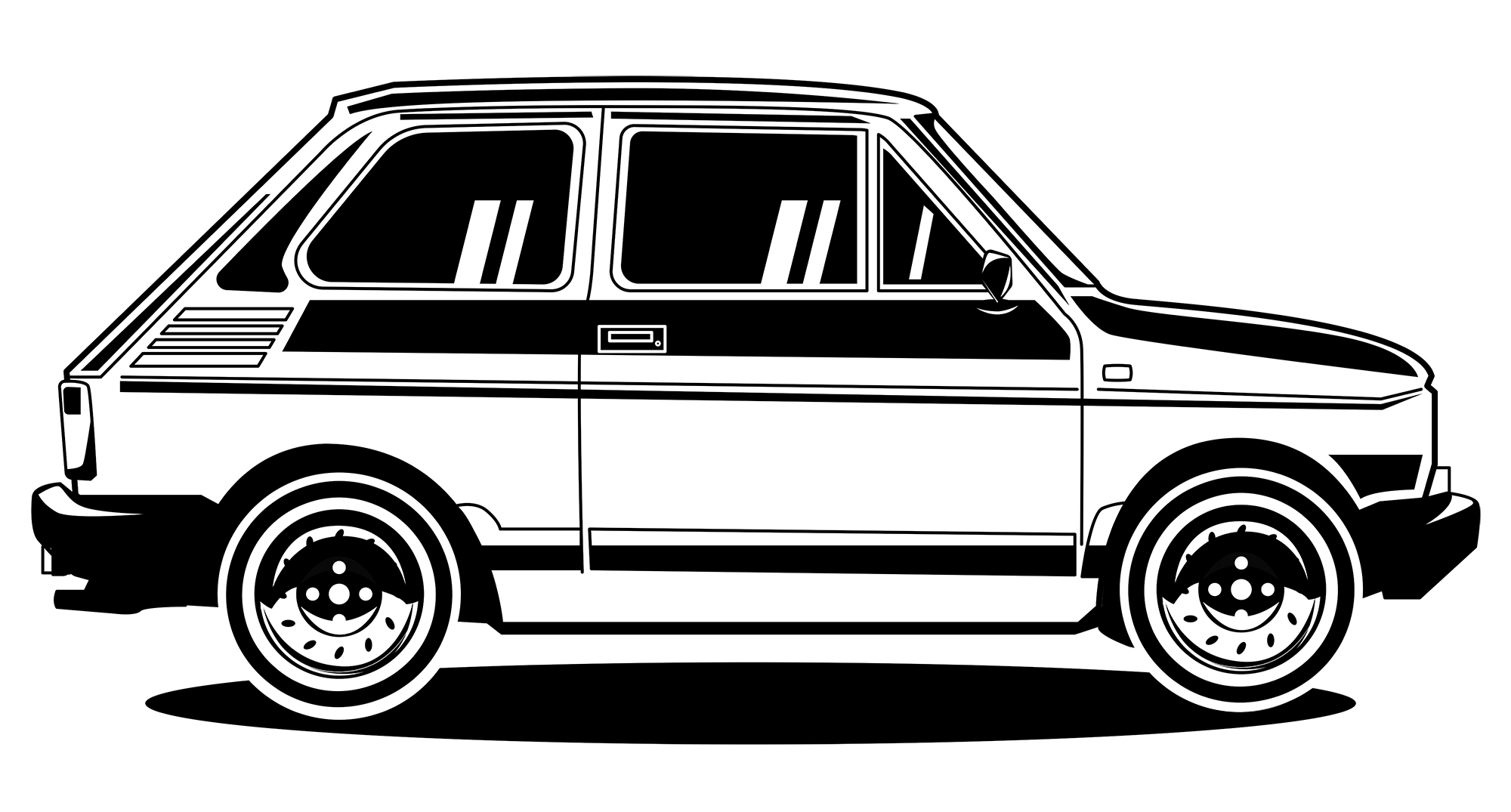 Naklejka na ścianę MALUCH FIAT 126p duża 99x45cm 14089674487 - Allegro.pl