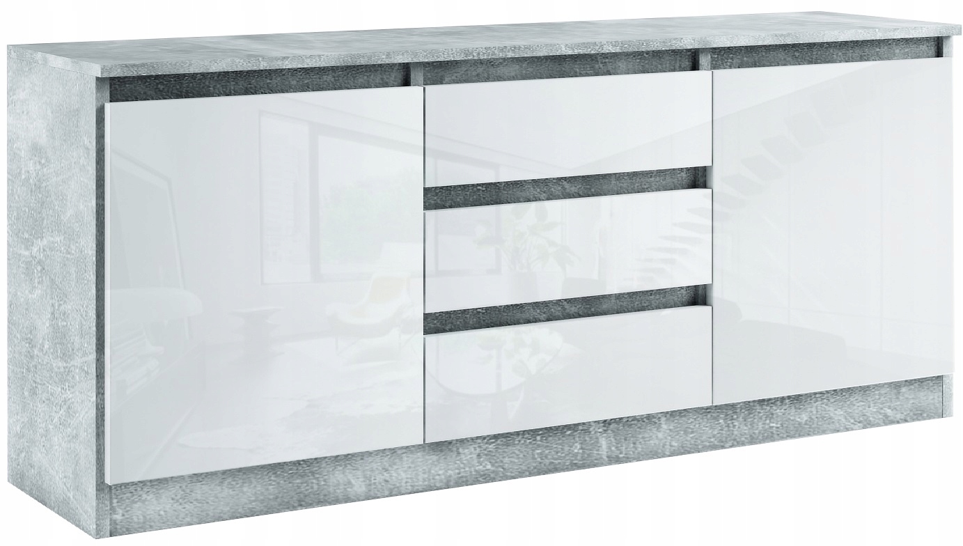 019-092 KOMODA B2d3s/110cm - BETON / POŁYSK (019/110B2d3s) • Cena, Opinie • Komody 13818137698 ...