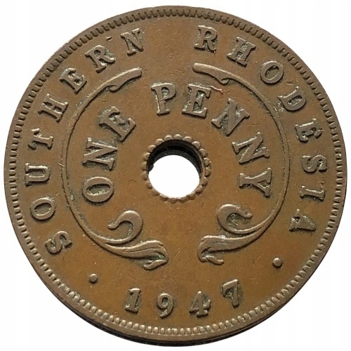 85515. Rodezja Południowa, 1 pens, 1947r. • Cena, Opinie • Afryka 17610546529 • Allegro