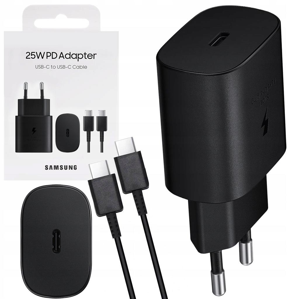 ORYGINALNA SZYBKA ŁADOWARKA SAMSUNG 25W FAST CHARGING + KABEL USB-C 1M - Sklep, Opinie, Cena w ...