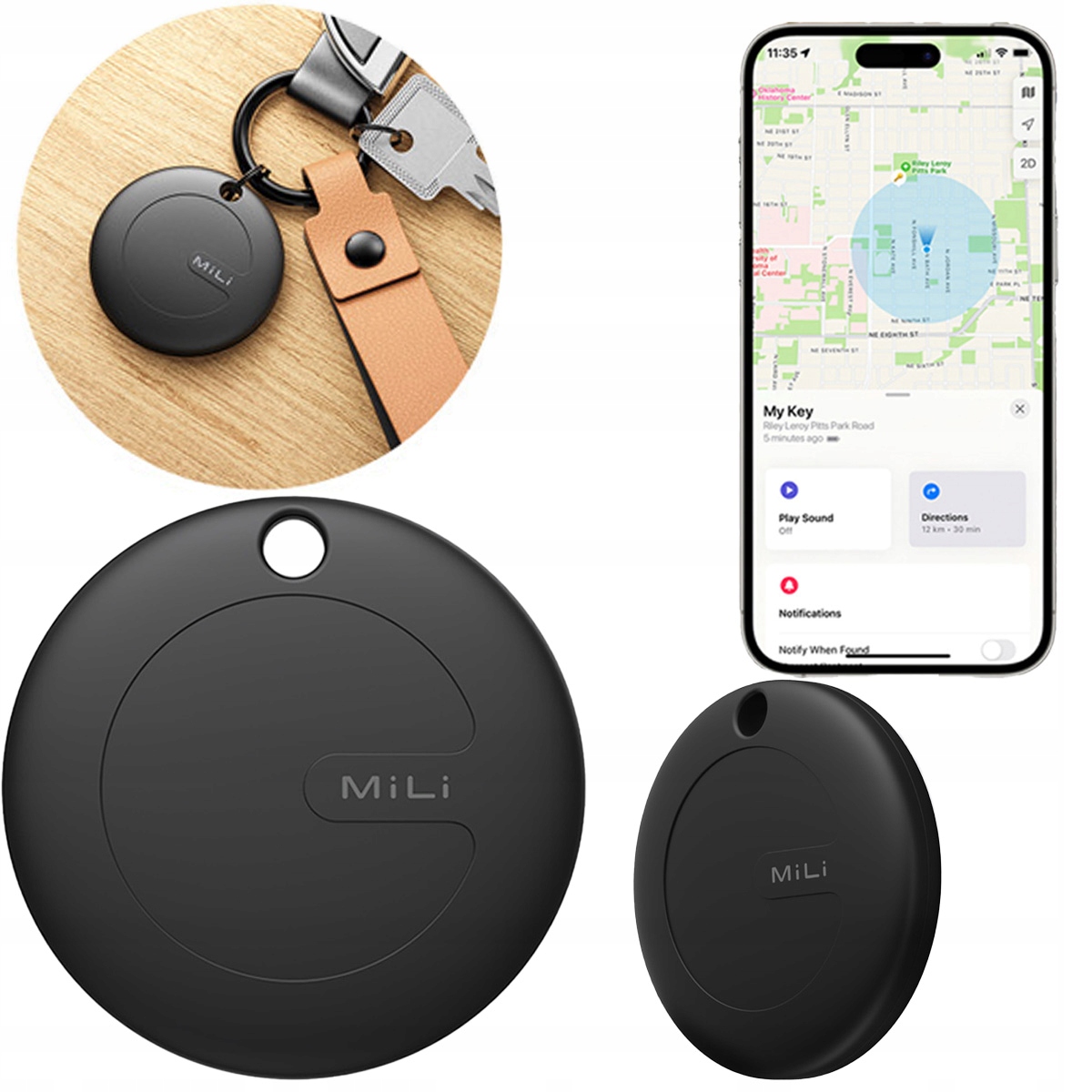 GPS lokátor MiTag MiLi pro Apple iOS do batohu na klíče a zavazadla pro ...