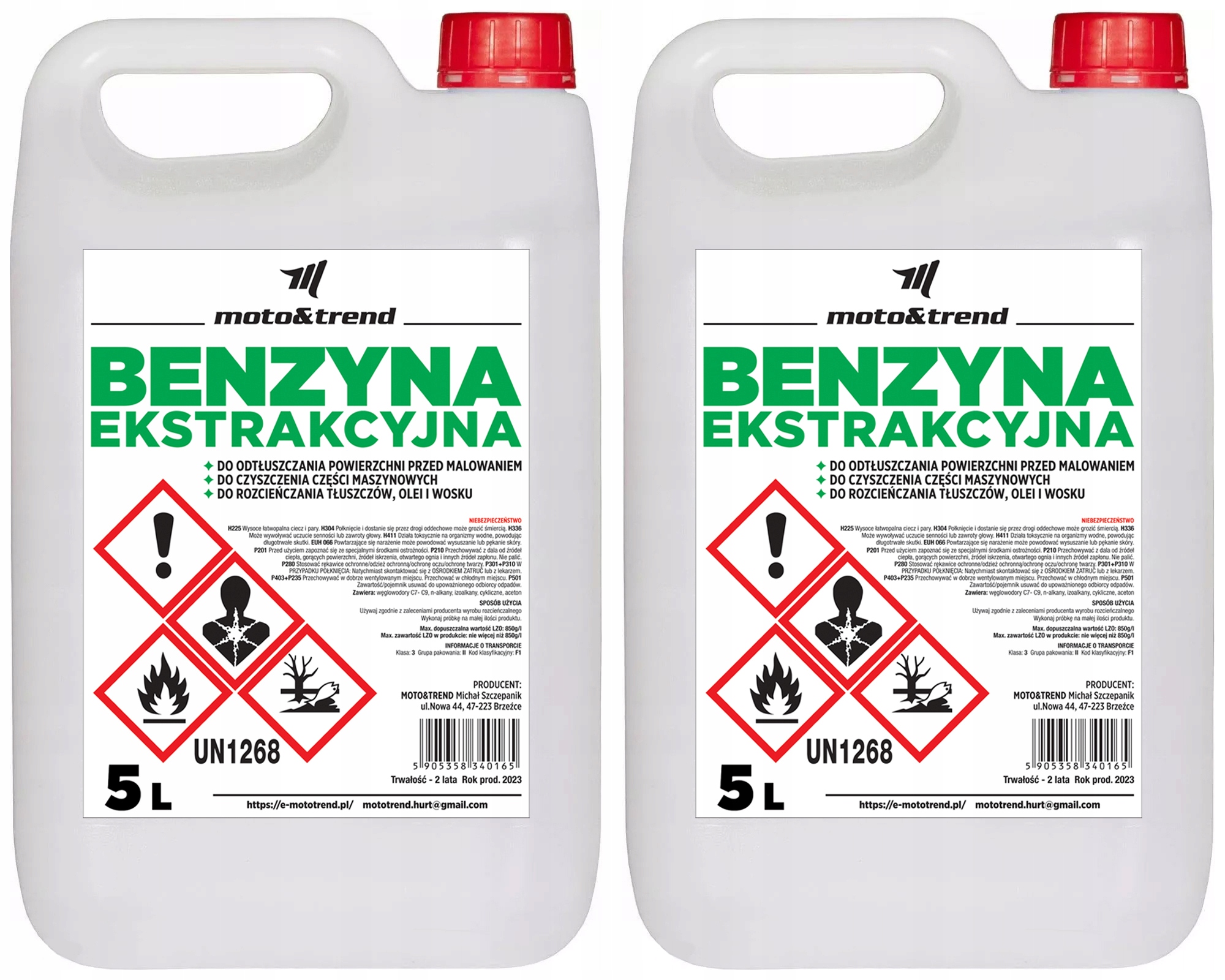 BENZYNA EKSTRAKCYJNA KARTON 2 X 5l = 10 LITRÓW BENZYNA S 2X5L MT za 88 ...