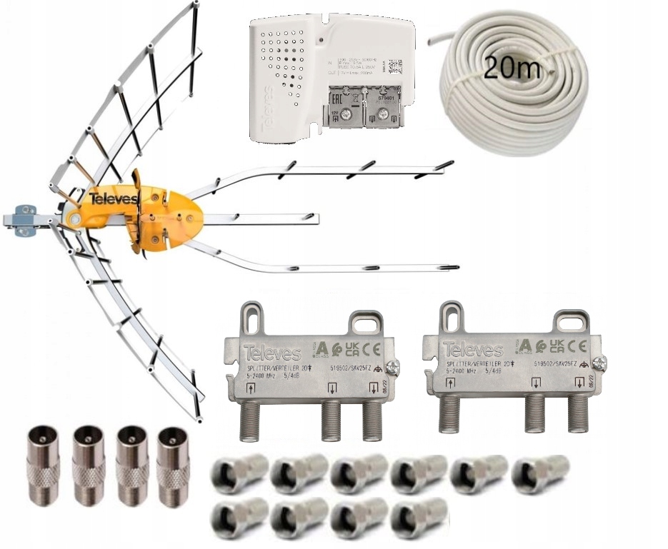 ZESTAW TELEVES ELLIPSE T FORCE UHF 38dBi na 4 TV - Sklep, Opinie, Cena ...