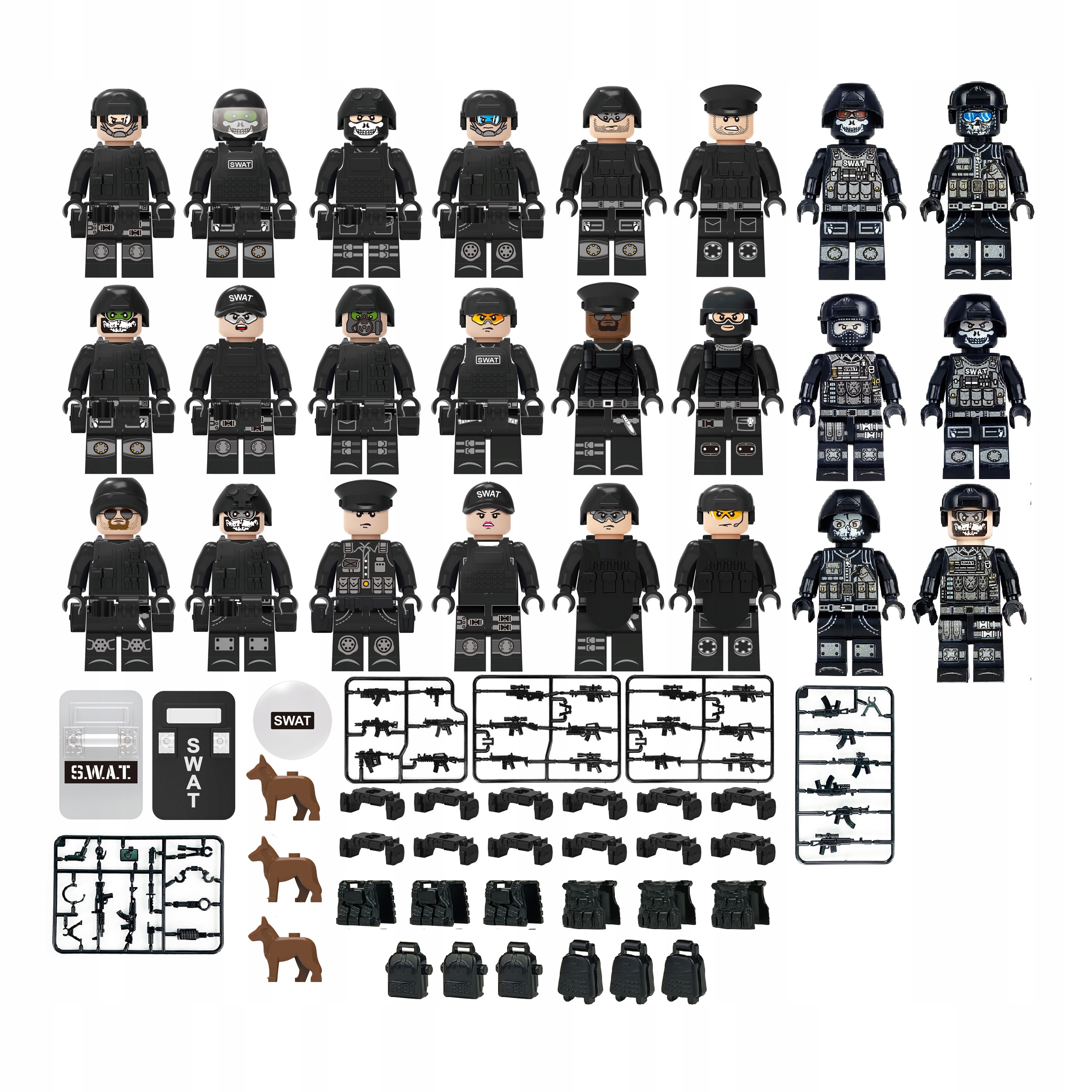 MINIFIGURKI SWAT POLICJA 24 SZTUKI + BRONIE LEGO 13984421239 - Allegro.pl