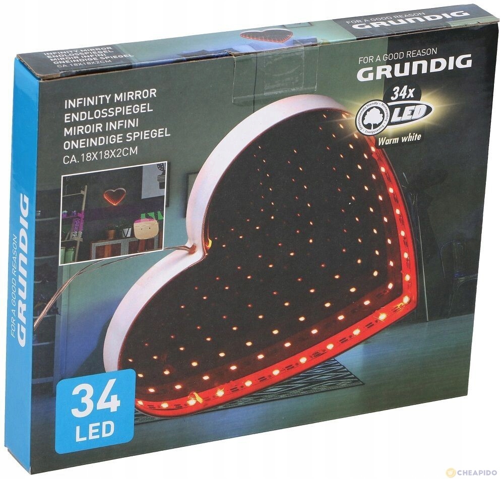 Grundig lusterko dekoracyjne LED SERCE 34 led (8711252101255) • Cena ...
