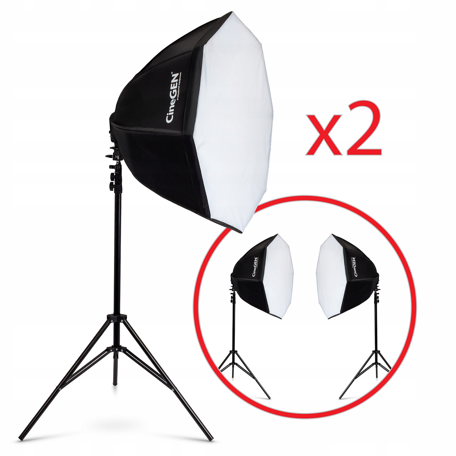 Sada lamp na fotografie Octa 60 cm 85W LED za 1674.00CZK - Allegro