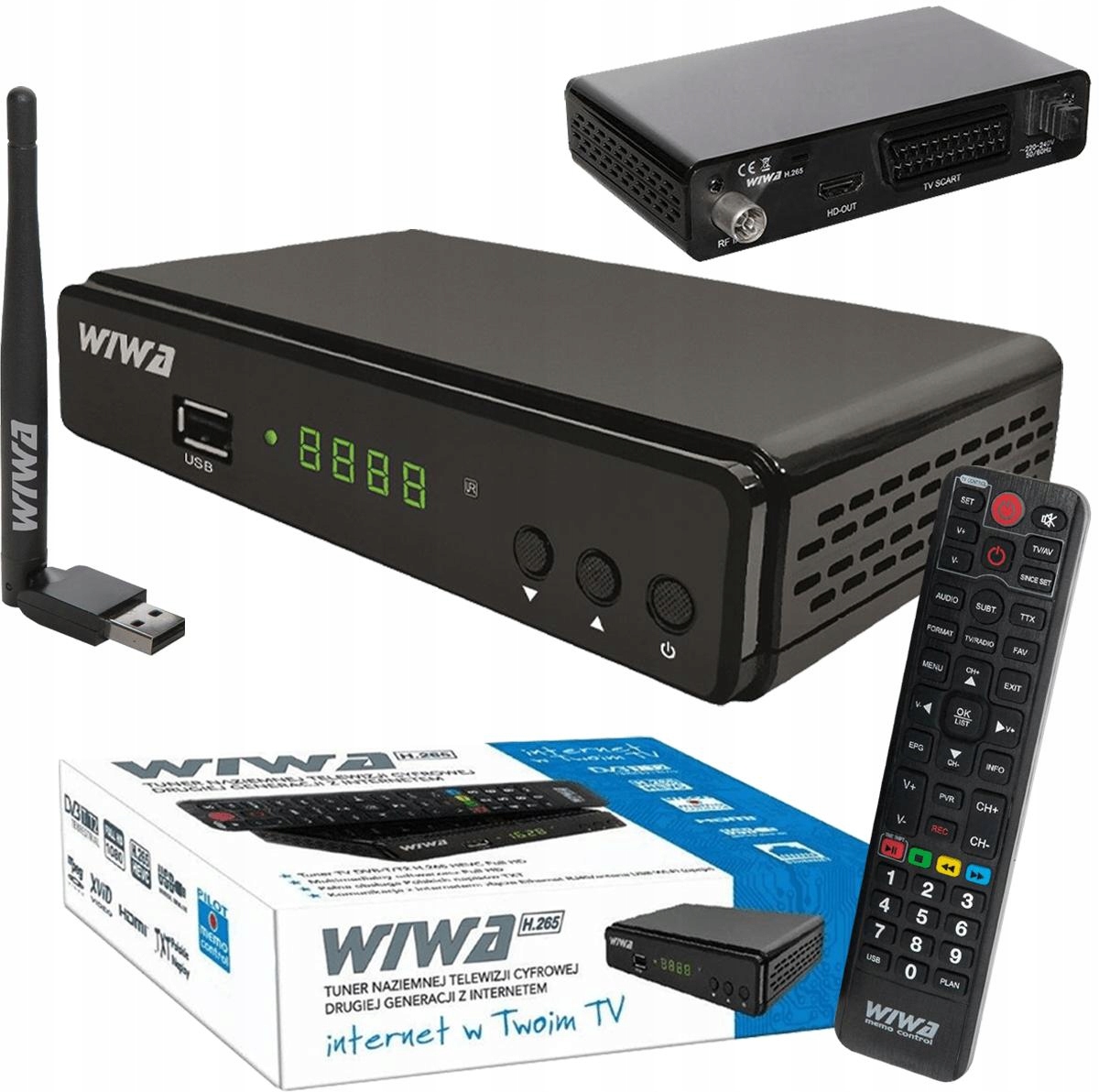 Zestaw Tuner DVB-T/T2 WIWA H.265 + Antena WiFi USB - Sklep, Opinie ...