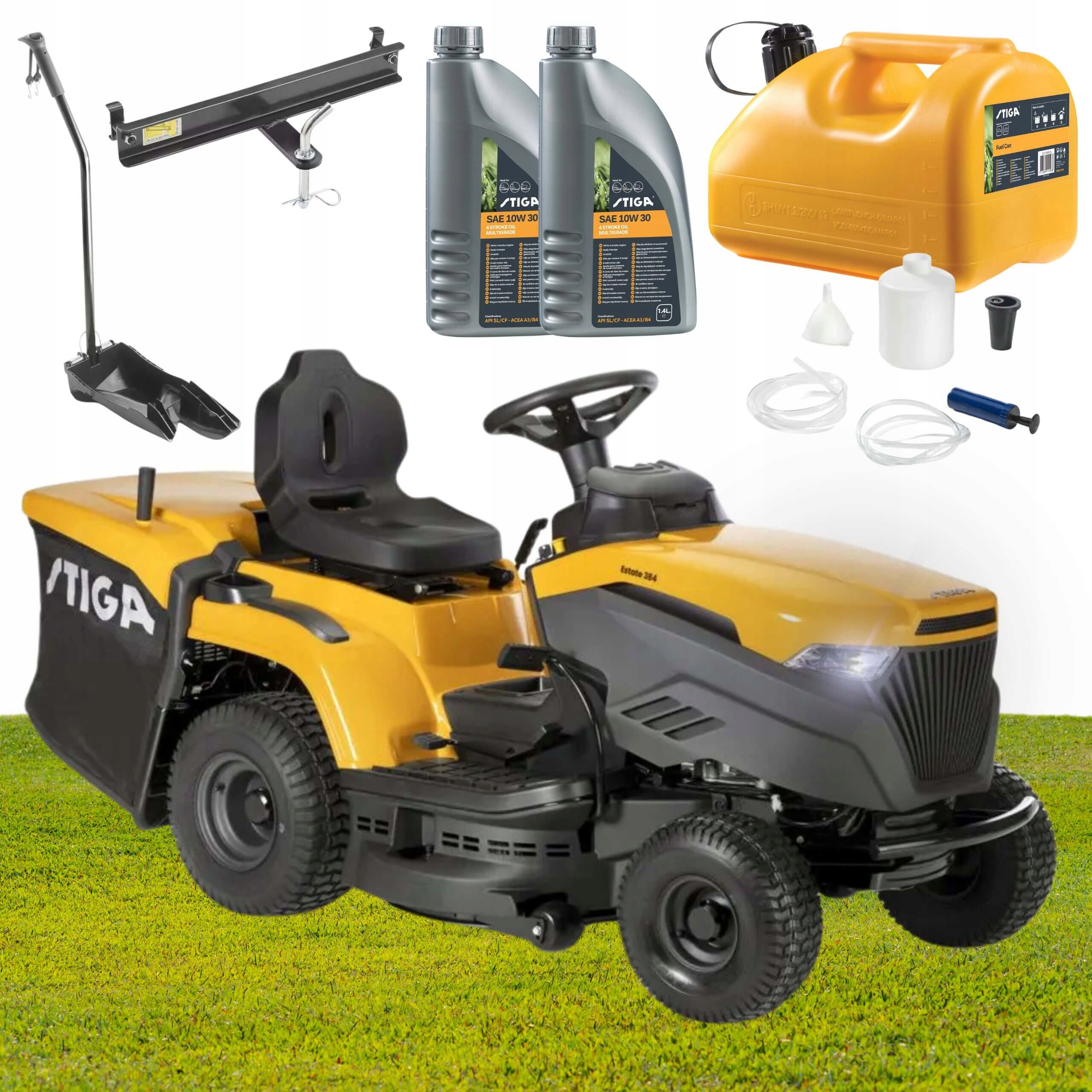 POTĘŻNY TRAKTOR KOSIARKA STIGA ESTATE 384 AUTOMAT HYDRO ZESTAW 2025 ...