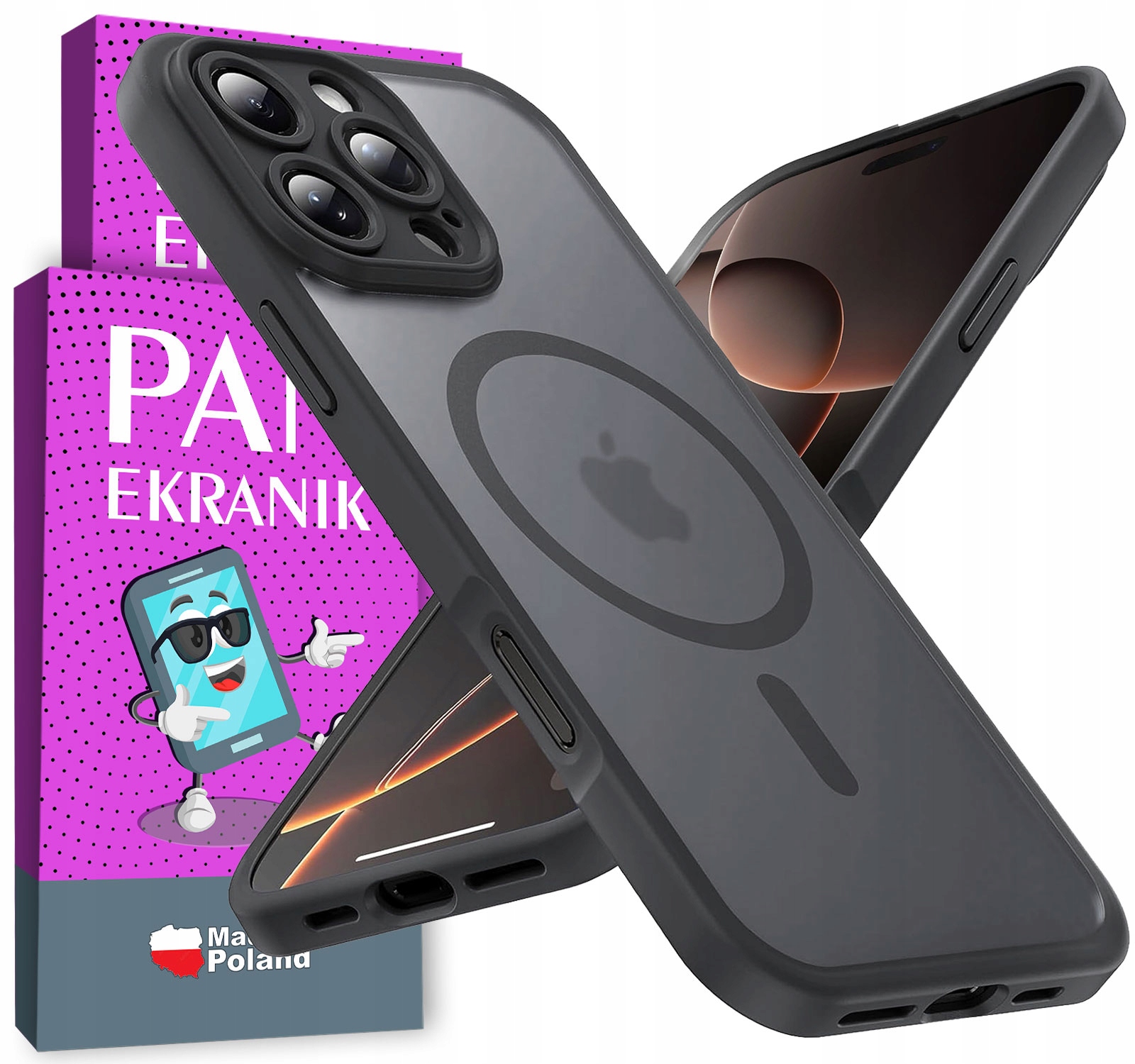 Hátlap Pan Ekranik Apple iPhone 16 Pro készülékhez, fekete színben ...