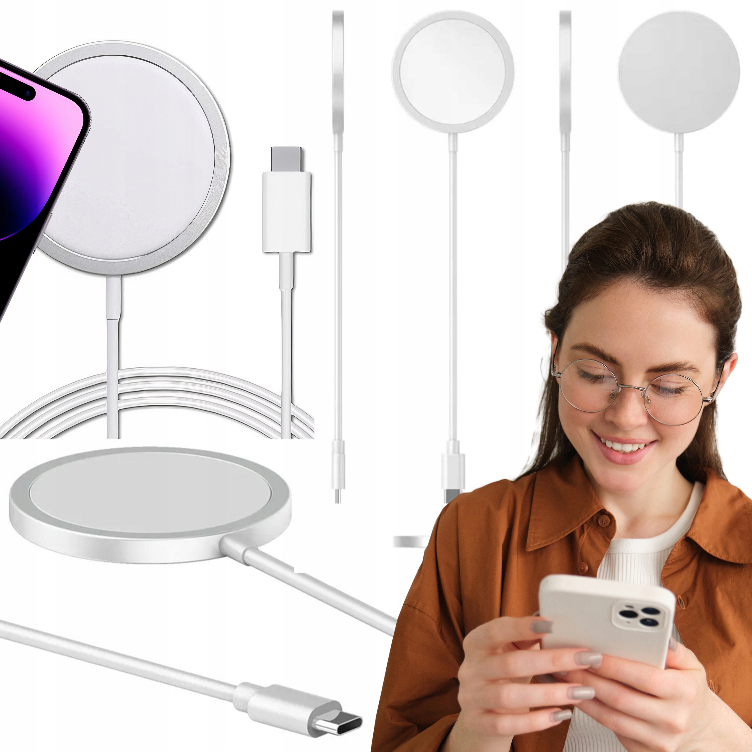 ŁADOWARKA INDUKCYJNA BEZPRZEWODOWA DO MAGSAFE IPHONE 12 13 14 15 SZYBKA 15W - Sklep, Opinie ...