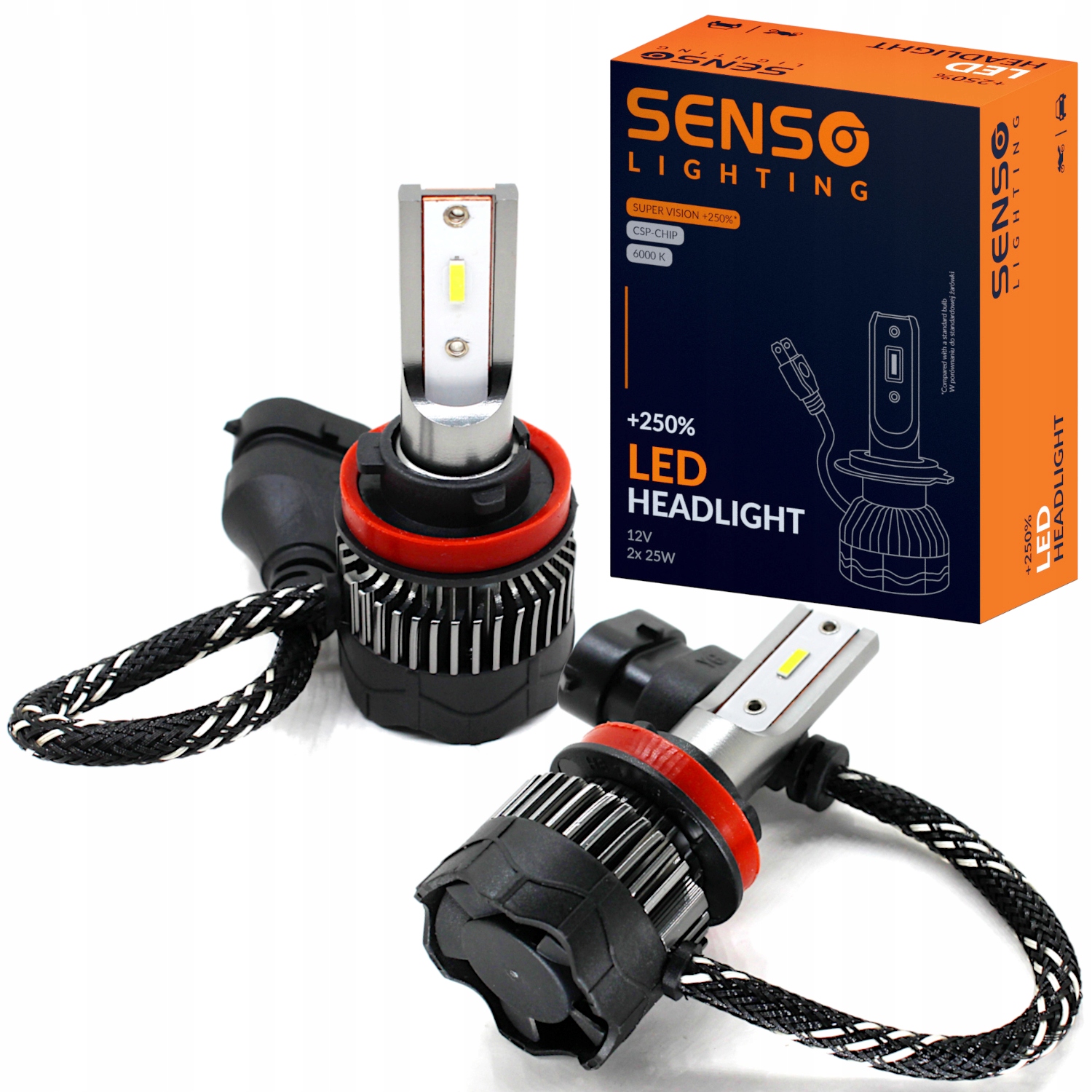 Żarówki SENSO 2x LED H11 +250% CSP 12V 16000LM RETROFiT 5904347805500 ...