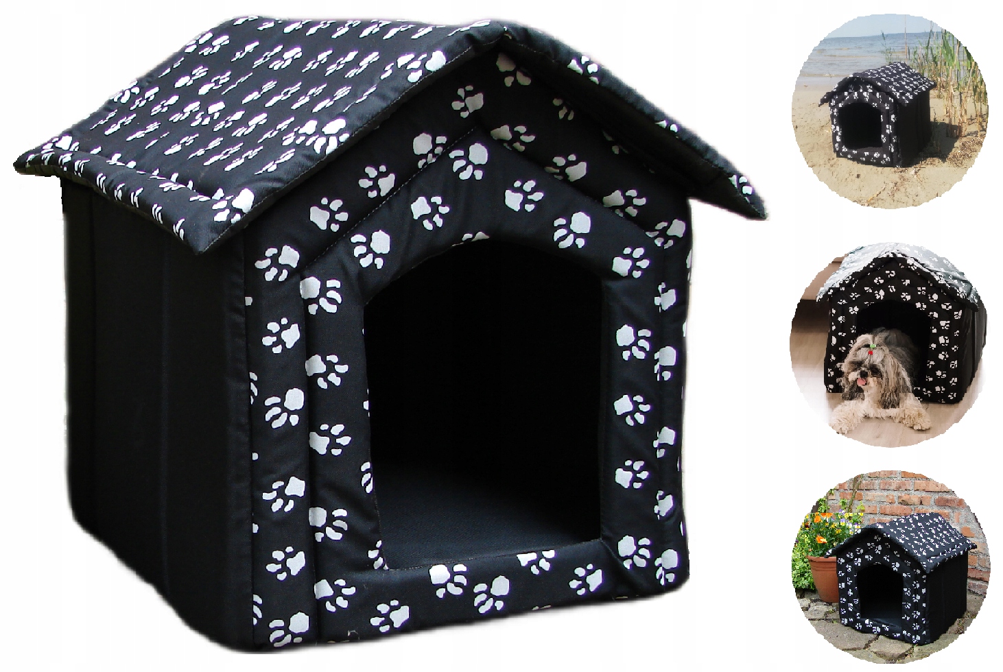 DOMÁCÍ BOUDA pro psa pelíšek ÚTULNÝ DOMEČEK velká budka černá XXL R.4 ...