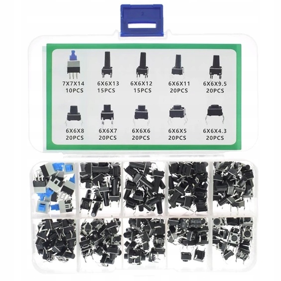 ZESTAW PRZEŁĄCZNIKÓW TACT MICRO SWITCH SMD ARDUINO 4pin - Sklep, Opinie ...